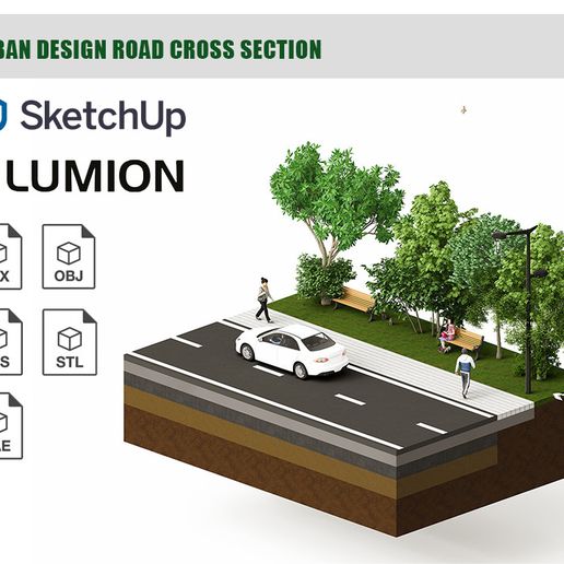 STL file Urban design road cross section (OBJ)・3D printable design to ...