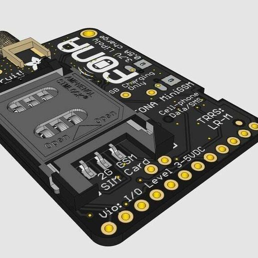 🧑‍🔧 Adafruit Fona CAD Model・Free DXF File for 3D printing and CNC ...