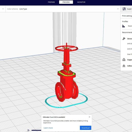 ⚙️ gate valve・ STL File for 3D printing・Cults