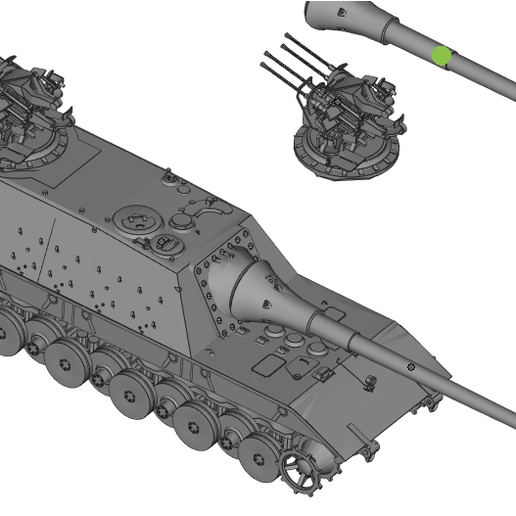 🪖 E100 Super tank destroyer(No track)・Archivo STL Gratis para ・Cults