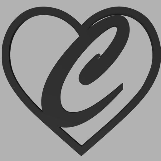 STL file heart with initial C 💜 ・3D printable model to download・Cults