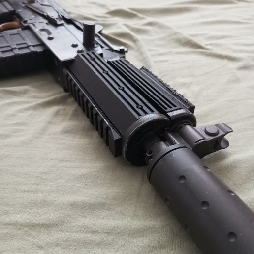 🔫 AKs74u handguard with customizable picatinny mounts・ STL File for 3D ...