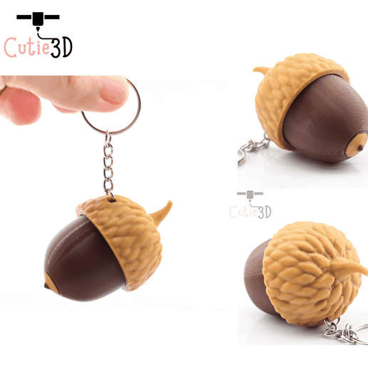 👌 Cutie3D Acorn Keycap Fidget Clicker Keychain - Cute Backpack Keychain ...