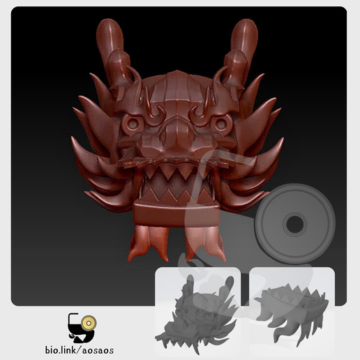 Файл OBJ Traditional Asian Dragon 2 - head model STL/OBJ 🐉 ・3D модель ...