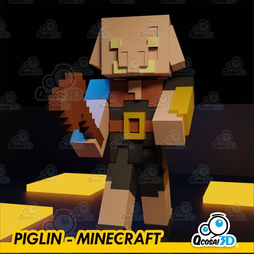🎨 PIGLIN - MINECRAFT・ STL File for 3D printing・Cults