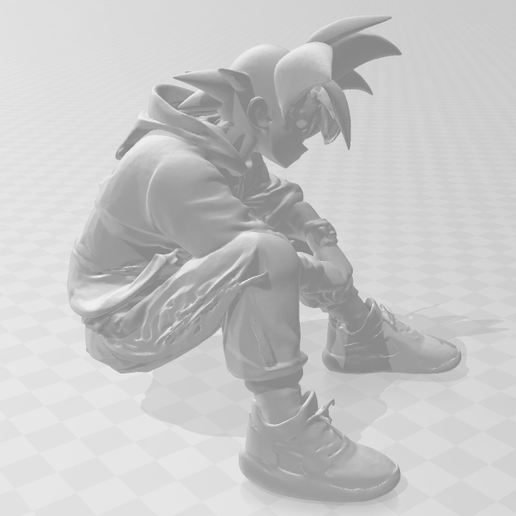 🗿 Goku urban style seated・ STL File for 3D printing・Cults
