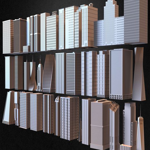 🎮 Pack Of 40 Skyscrapers Volume 01・ 3D File for 3D printing・Cults
