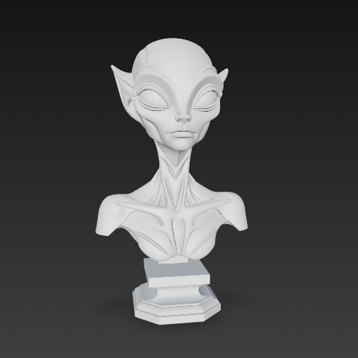 👽 alien bust・ STL File for 3D printing・Cults