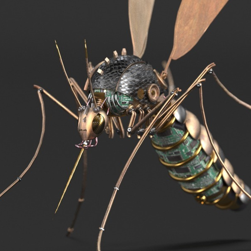 🦟 Mosquito - SteamPunk version・Free 3D File for ・Cults