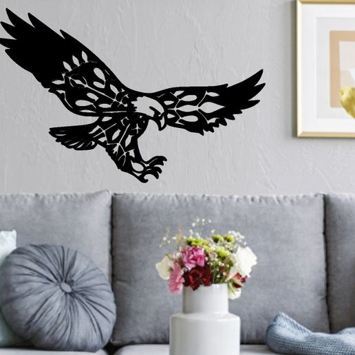 STL-Datei Falke-Adler-Wandbild l 👾 ・3D-druckbare Vorlage zum ...