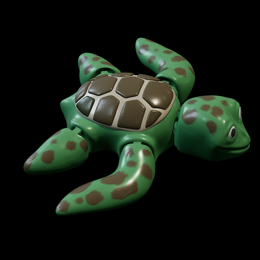 🐢 flexi sea turtle / fantasy / print in place / animal・Free STL File ...