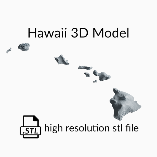🇺🇸 USA State of Hawaii Topographic Map - 3D Terrain Elevation - Relief ...