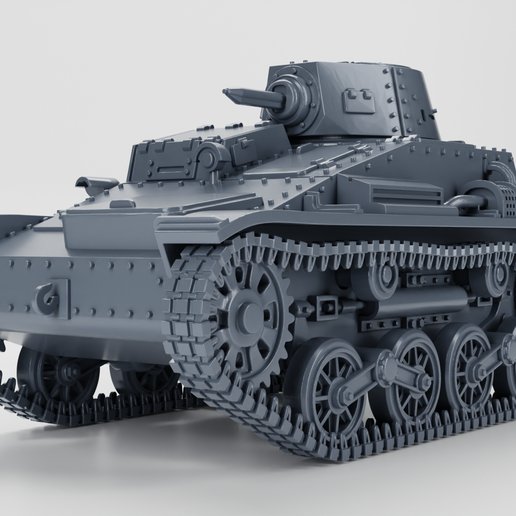🚐 Type 94 Tankette (early) + Trailer + 2 Tankmen (Japan, WW2)・ 3D File ...