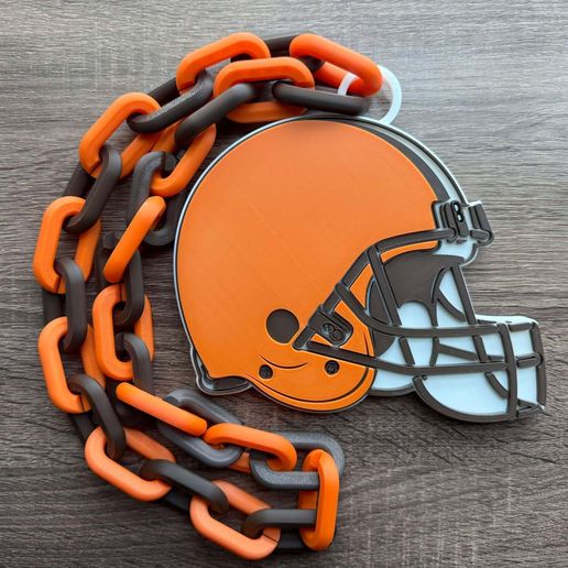 🎒 Cleveland Browns V2 Oversized Necklace, Pendant Chain・ 3D File for 3D ...