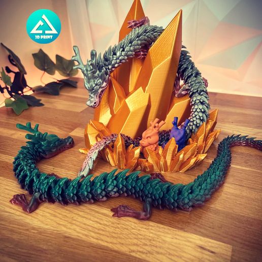 🐉 Articulated Dragon Display Stand・ STL File for 3D printing・Cults
