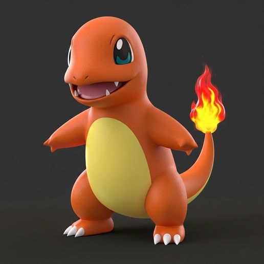 🐉 Cute Charmander Pokemon- Charmander - Pokemon・ OBJ File for 3D ...