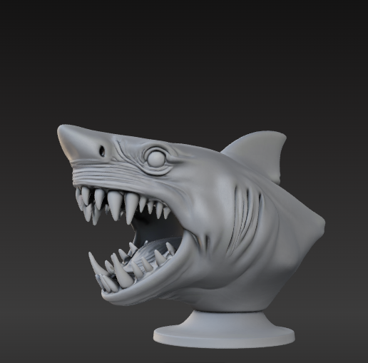 😡 3D Printable Angry Shark Bust – Fierce Shark Head Model for 3D ...