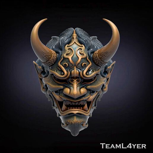 🎭 Oni Mask Japanese Tradition Mask・ STL File for 3D printing・Cults