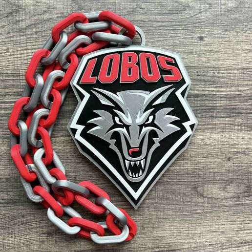 🆕 New Mexico Lobos Logo Oversized Necklace, Pendant Chain・ 3D File for ...