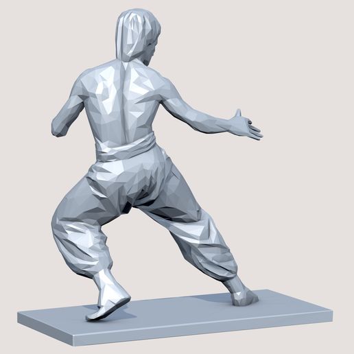 🥋 Bruce Lee Low Poly・ 3D File for 3D printing・Cults