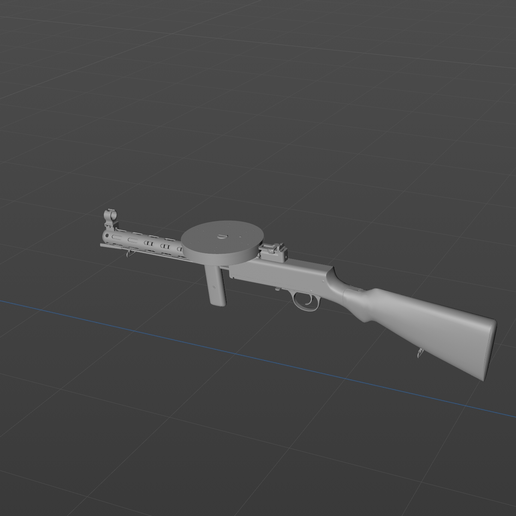 🔫 Soviet PPD1929 submachine gun 3D model material・ OBJ File for 3D ...