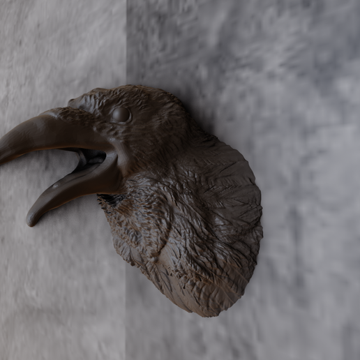 🐦 Raven head crowing wall mount stl・ STL File for 3D printing・Cults