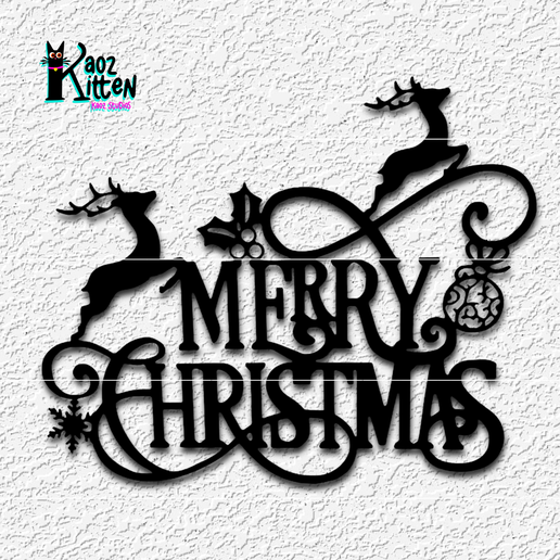 STL file merry christmas sign xmas sign decor 🎄 ・3D printable model to ...