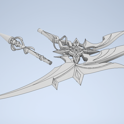 🎭 Genshin Impact - Arlecchino Scythe・ STL File for 3D printing・Cults
