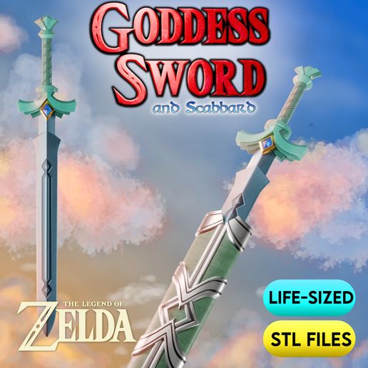 🗡️ Skyward Sword Goddess Sword & Scabbard STL Files | Life Sized | High ...