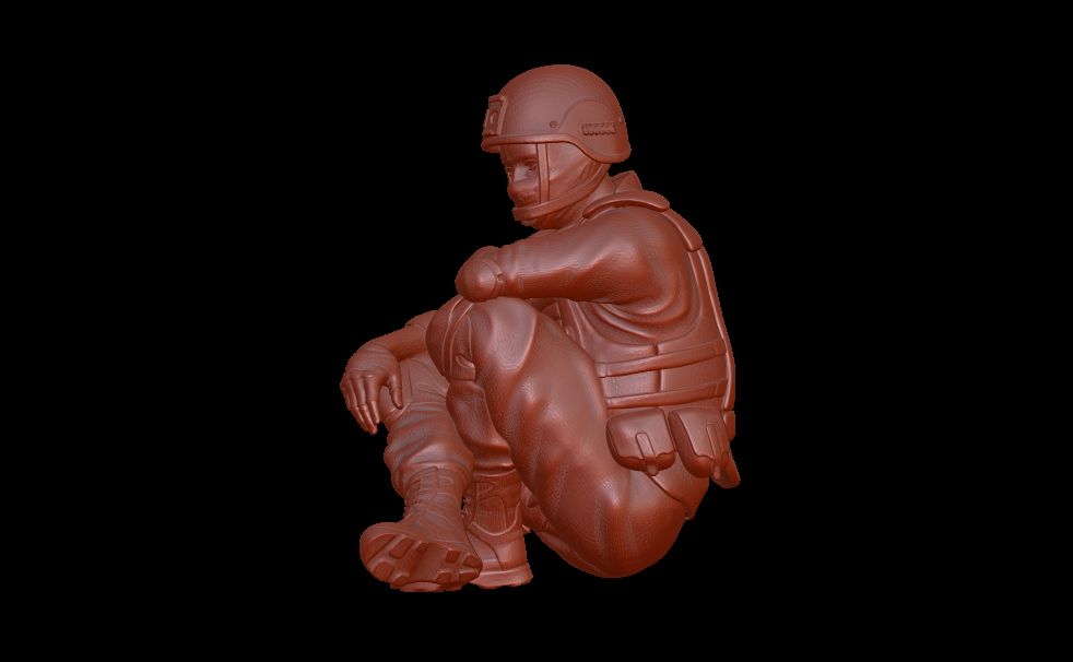 Download STL file MODERN SEATED SOLDIER • 3D printable template • Cults