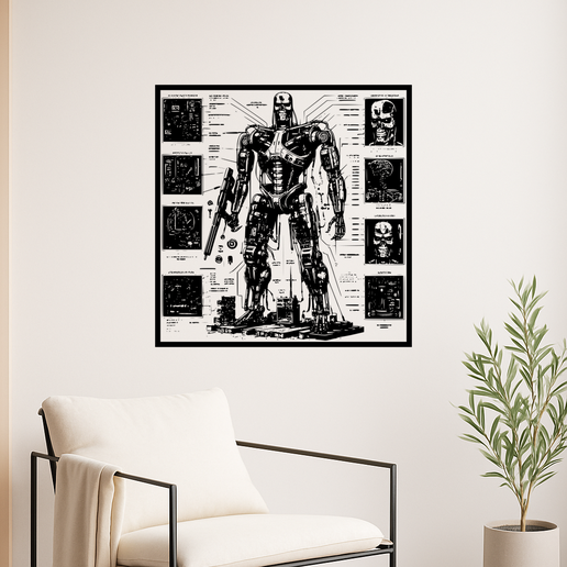 🎨 The Terminator The Terminator Cyberdyne Systems Wall Art Framed・ 3D ...
