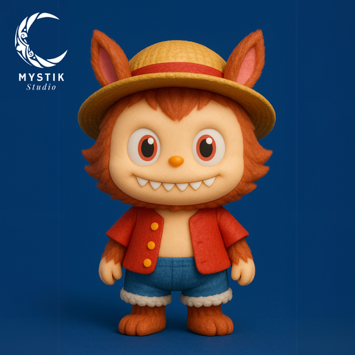 👾 Labubu Luffy - One Piece Fanart・ STL File for 3D printing・Cults