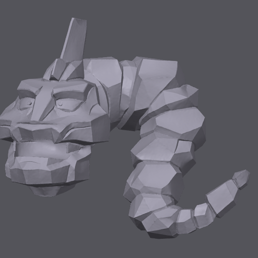 🐉 Onix pokemon monochrome figure #095・ 3MF File for 3D printing・Cults