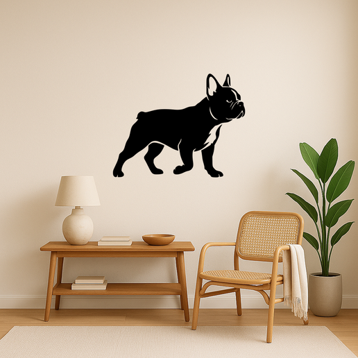 🎨 French Bulldog — Wall Art SVG・ STL File for 3D printing・Cults