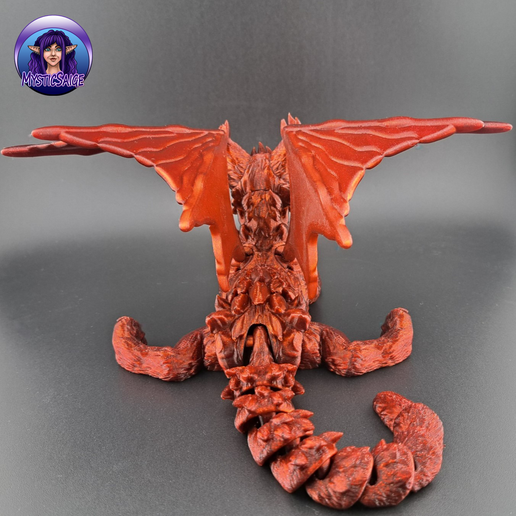 🐉 Dragon Cat - Articulated Print-in-Place・ 3D File for 3D printing・Cults