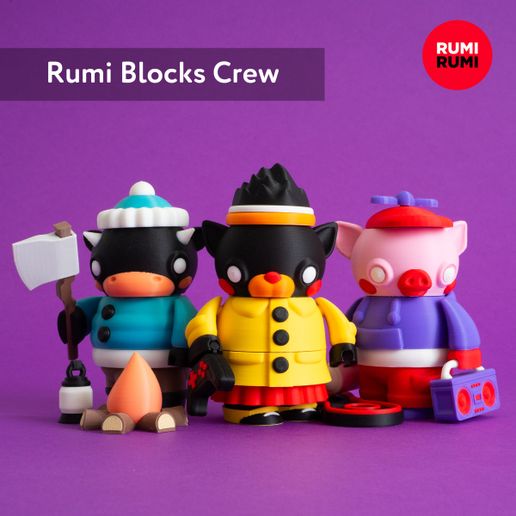 🐱 Nova Cyber Cat on a Hoverboard - Rumi Blocks Stackable Toy・ 3D File ...