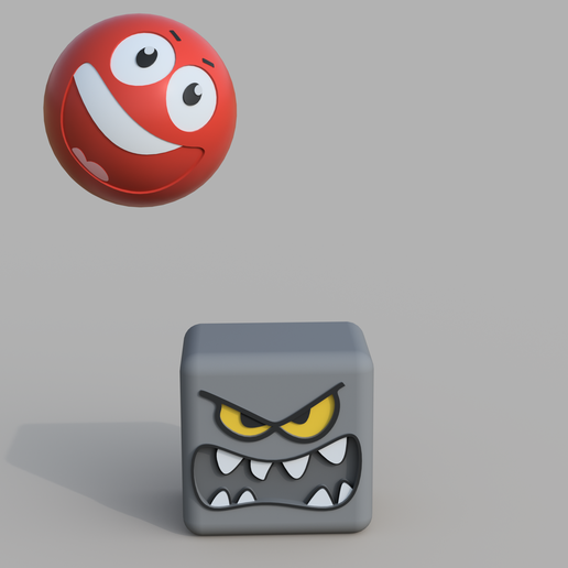 😡 Red Ball 4 and Angry Square・ STL File for 3D printing・Cults