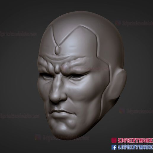 🎲 Marvel Comic Vision Head Sculpt for Action Figures 3D print model ...