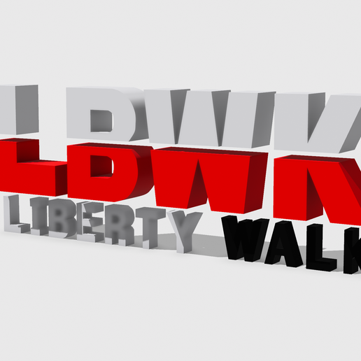 🚶 LBWK Emblema del logotipo de Liberty Walk Easy Printed・Archivo STL ...