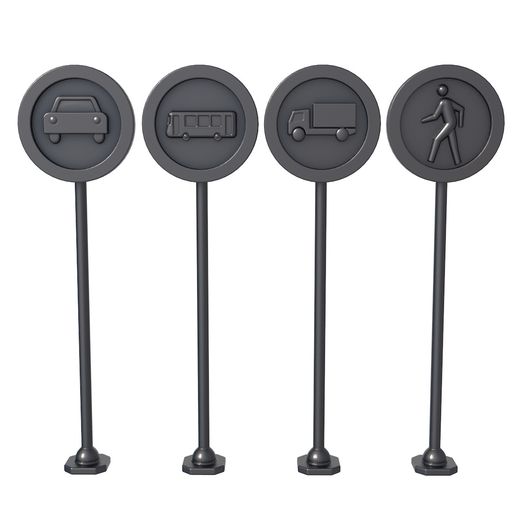 🚦 traffic signs / traffic signs stl / Traffic Sign Set / no vehicles ...