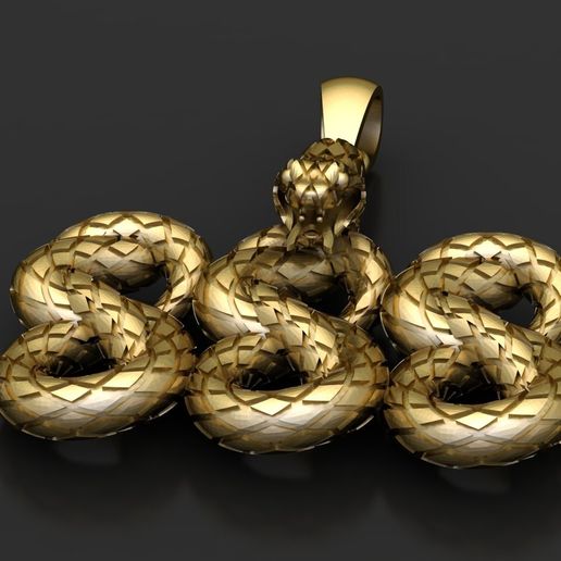 STL file TRIPLE 8 DESIGN SNAKE PENDANT 3D PRINTABLE MODEL 🐍 (OBJ)・3D ...