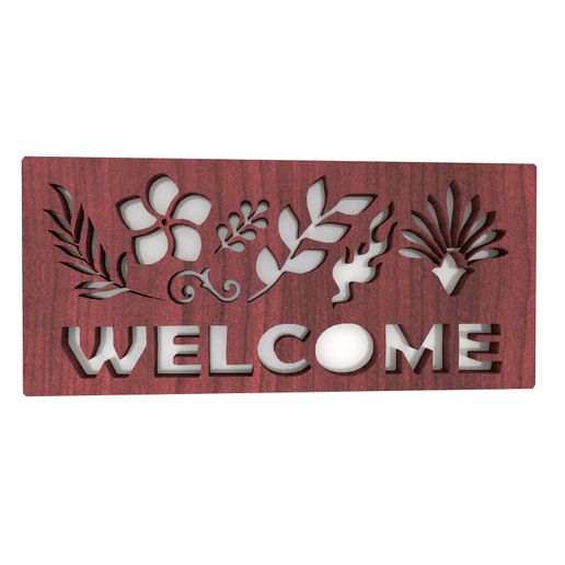 🎨 Rectangle WELCOME WALL ART WALL DECOR RecWWA3・ STL File for 3D ...