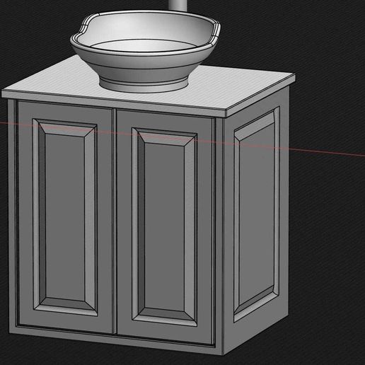 🏠 Miniature Vanity Unit With Sink 1/6 and 1/12 scale for Doll Funiture ...