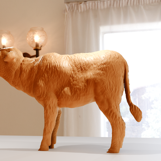 STL file cow calf look up mouth open stl 🐄 ・3D printer model to ...