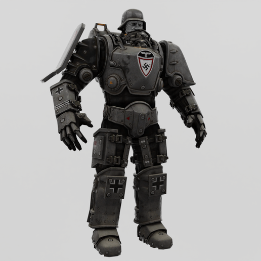 🫡 Super Soldier 60 Wolfenstein Lowpoly Textured・ OBJ File for 3D ...