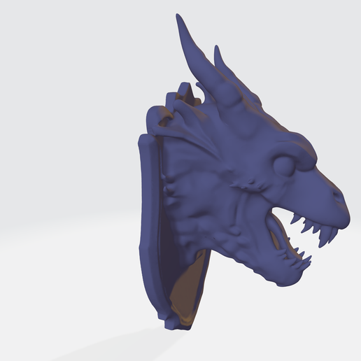 OBJ file Dragon Head Wall Mount 🐉 ・3D print model to download・Cults