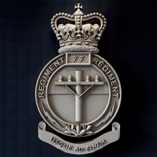 📛 77th Regiment Badge - 3D Model for CNC | Royal Canadian Regiment ...
