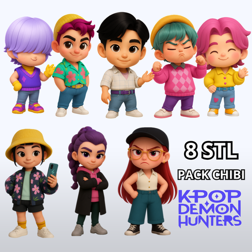 🐦 chibi kpop demon hunters・Fichier STL pour Impression 3D・Cults