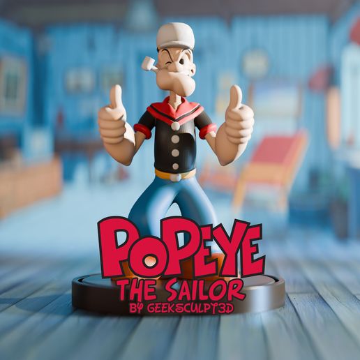 🎨 Popeye the Sailor Figure – Cartoon Fan Art Model・Free STL File for 3D ...
