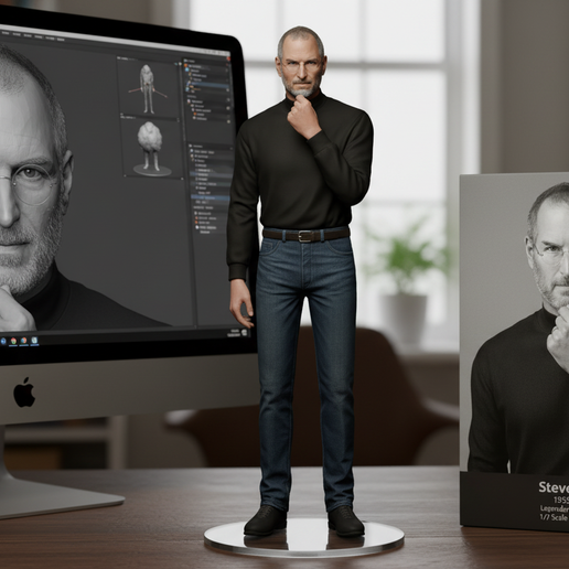 🍎 Steve Jobs: Apple's Visionary Genius in his Classic Look!・ STL File ...